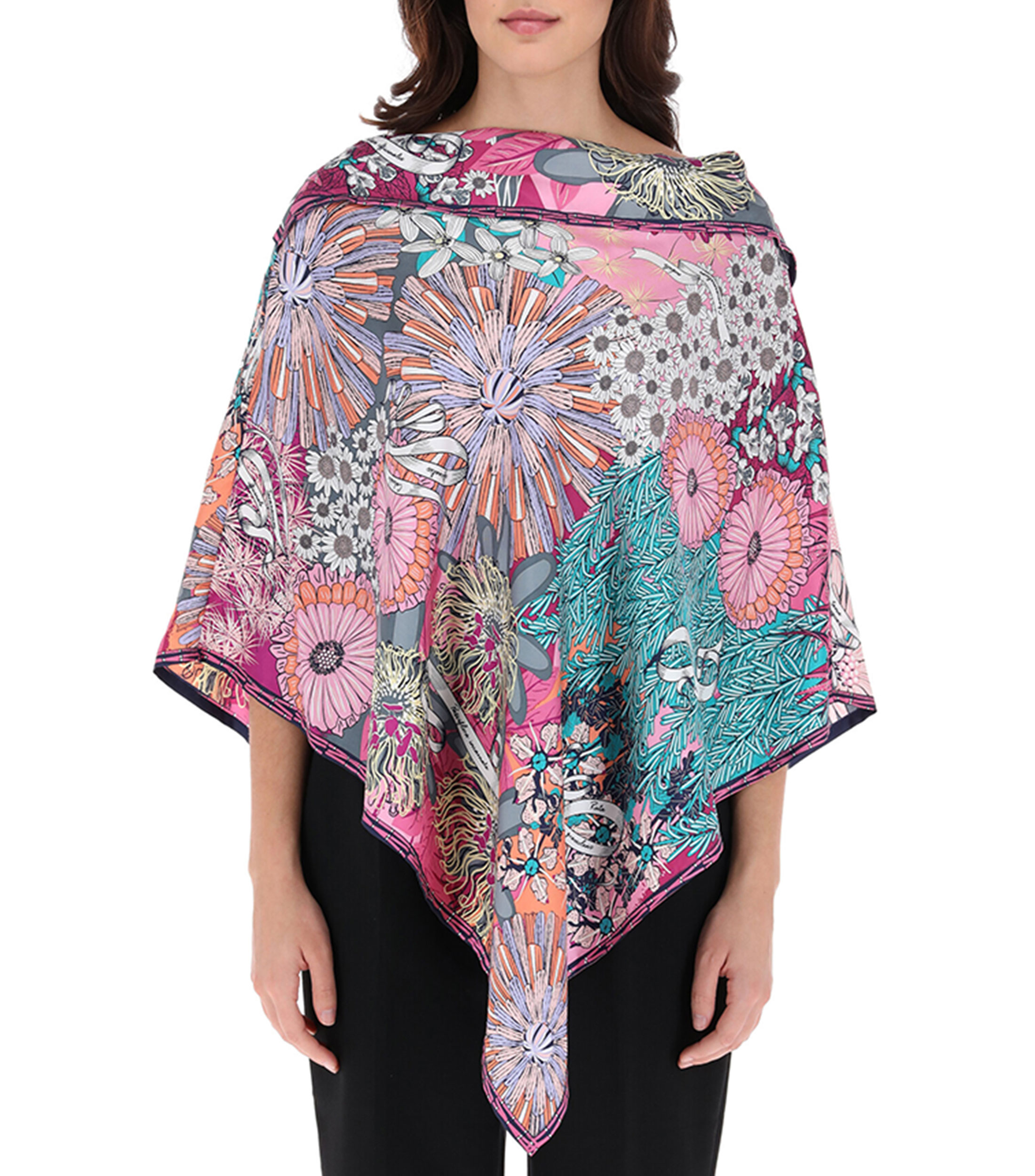 Pineda Covalin Poncho multicolor flores Mujer - El Palacio de Hierro