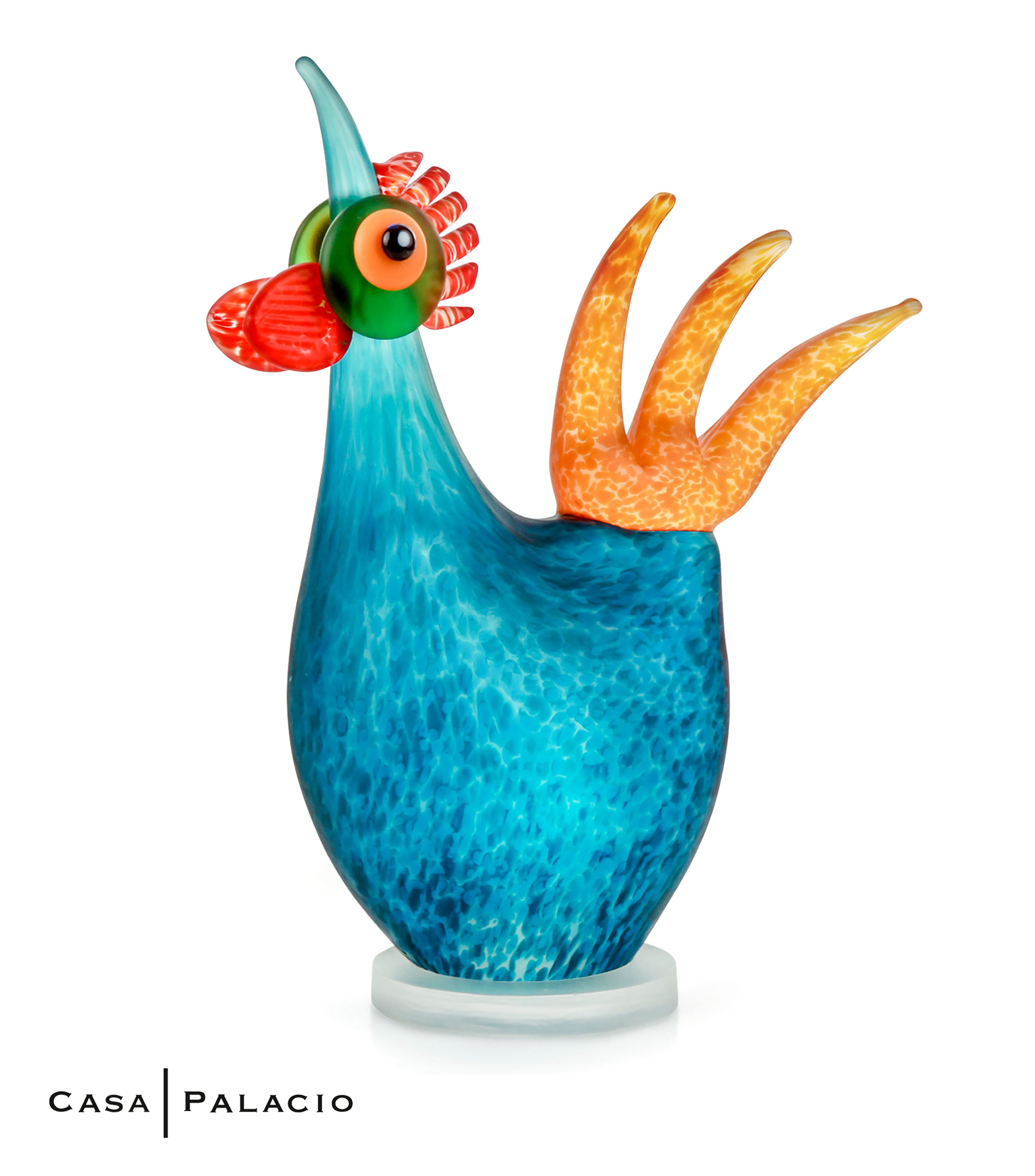 Borowski Glass Figura Decorativa Gallo Rufus Azul en Vidrio - El ...