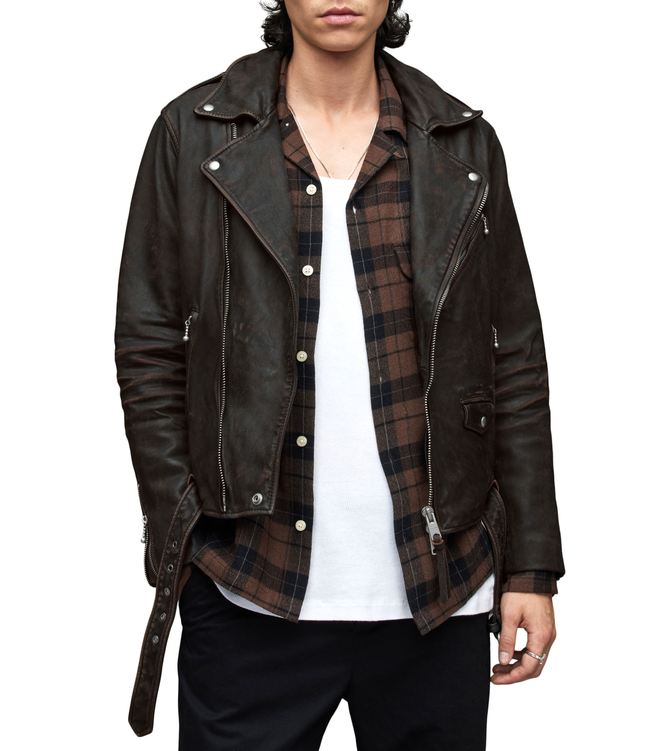 AllSaints: Chamarra Biker en piel Hombre | El Palacio de Hierro