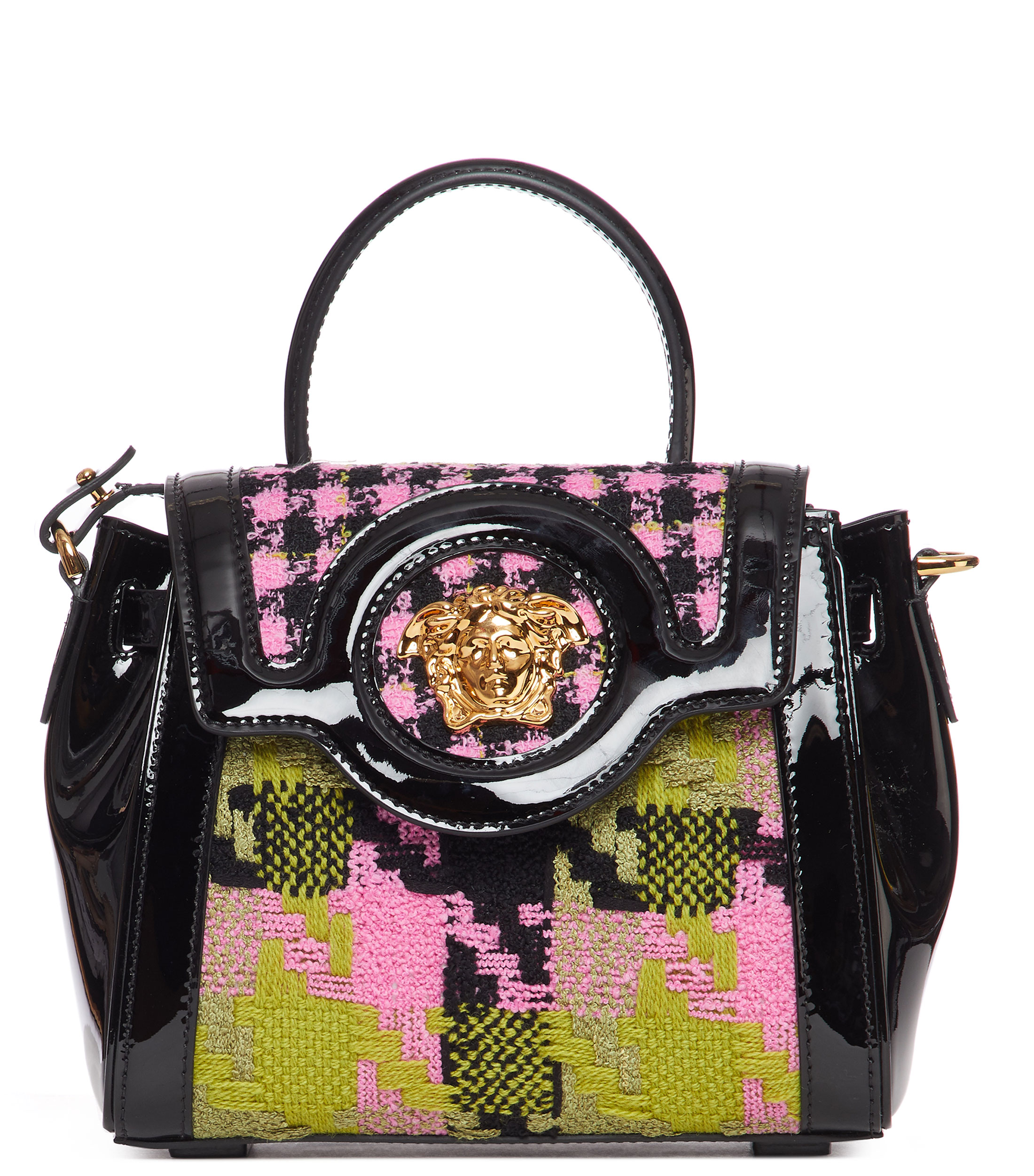 Versace: Bolso crossbody colorido de piel La Medusa con multidiseño ...