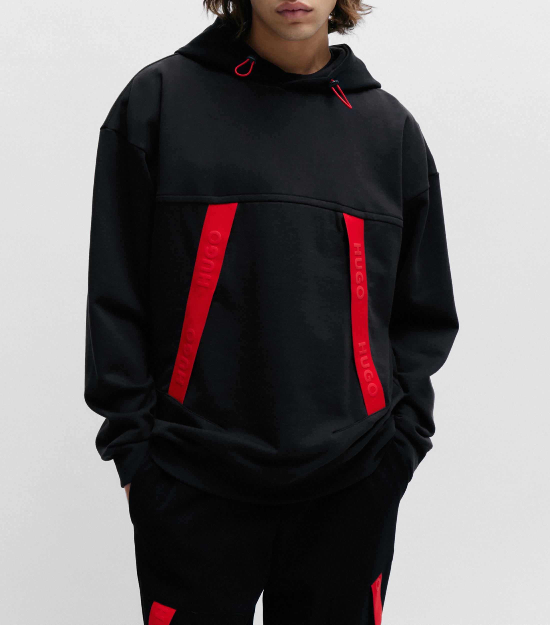 Hugo: Sudadera con capucha y cinta de logos roja Hombre | El Palacio de ...