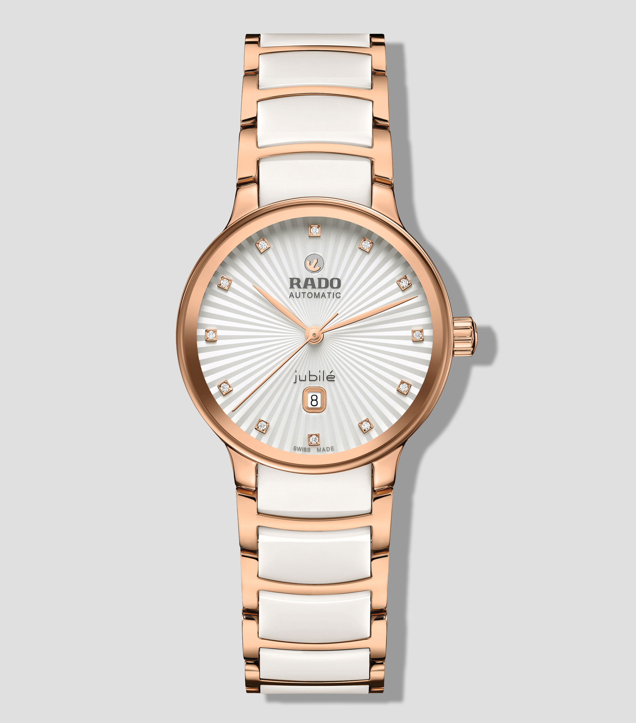 Rado Reloj para mujer Centrix De vestir blanco con rayas - El Palacio ...