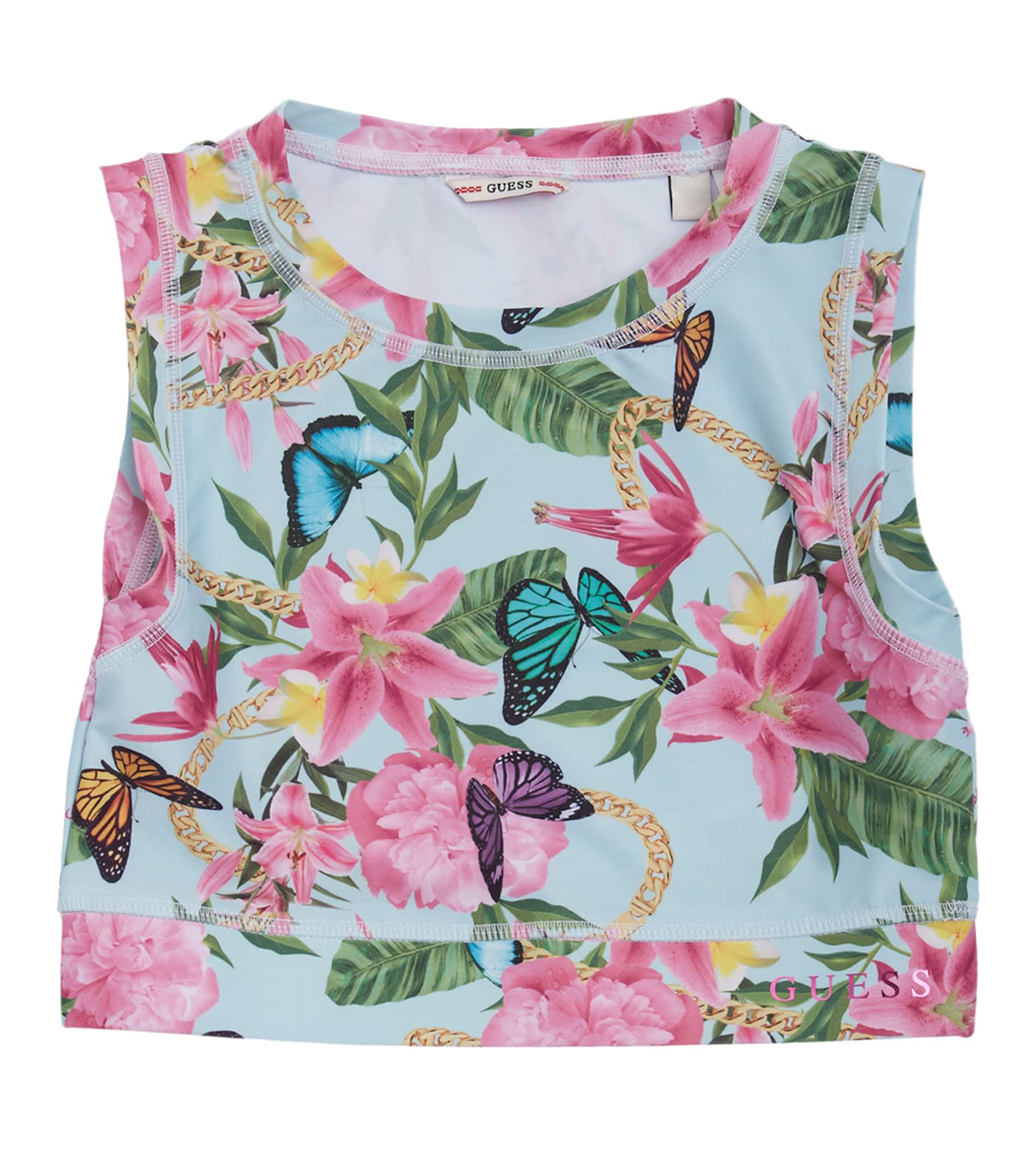 Guess: Playera crop top con flores sin mangas Niña | El Palacio de Hierro