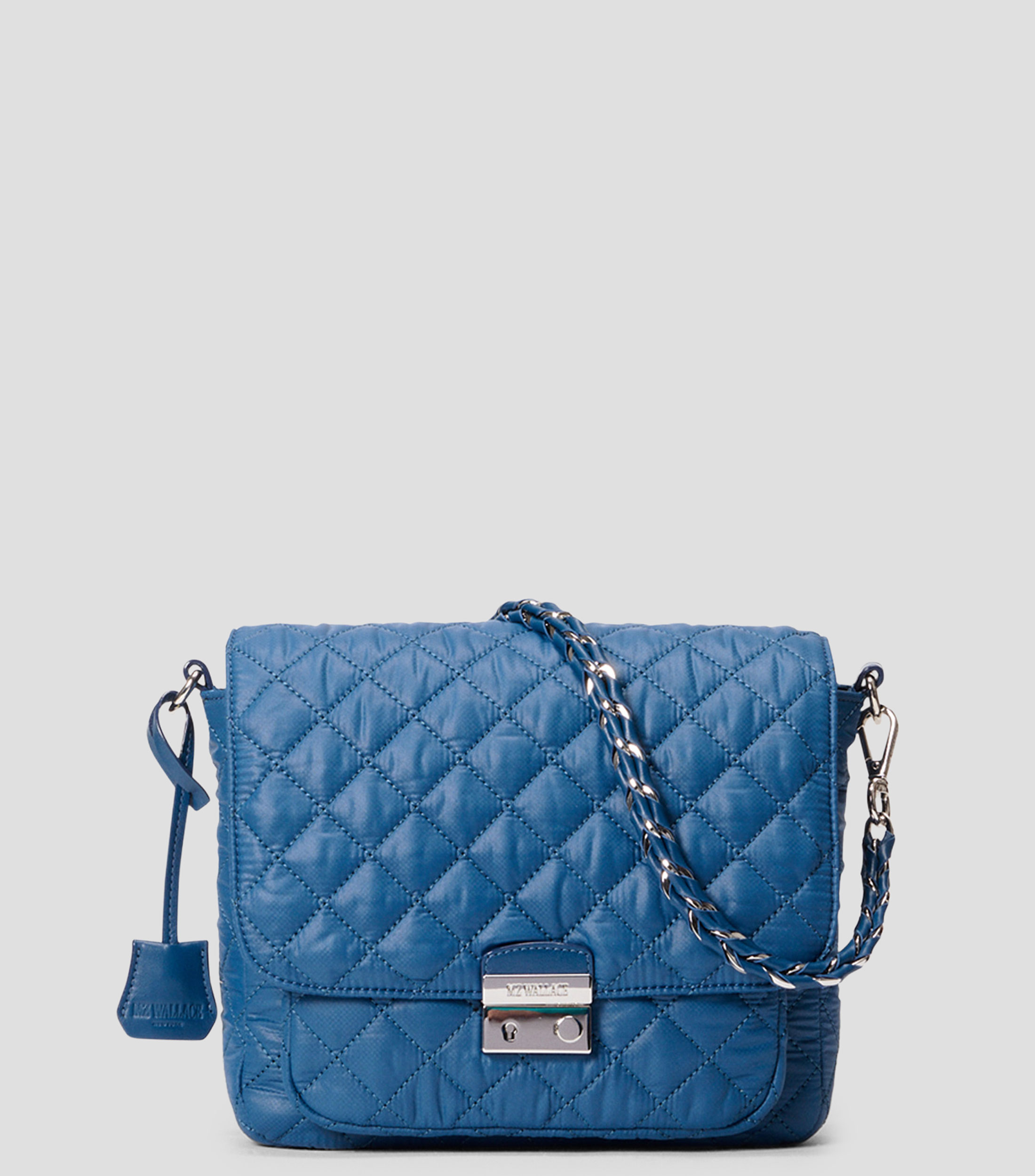 MZ Wallace Bolsa crossbody Lock azul capitonada Mujer |El Palacio de Hierro