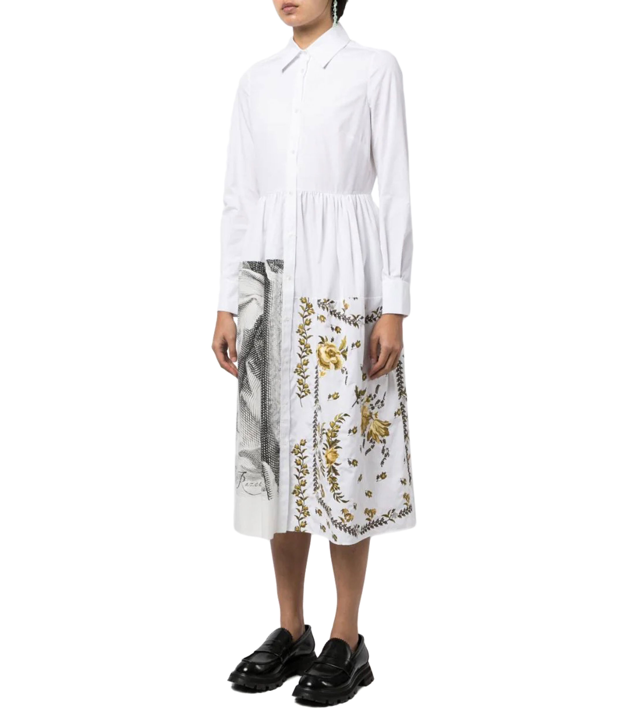 Erdem: Vestido camisero midi manga larga estampado Sutton Mujer | El ...