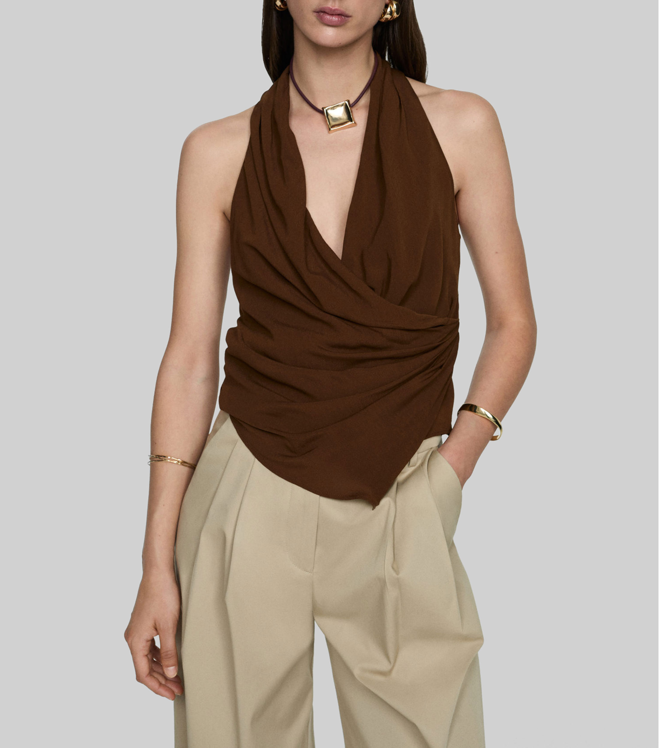 Mango: Top drapeado sin mangas Mujer | El Palacio de Hierro