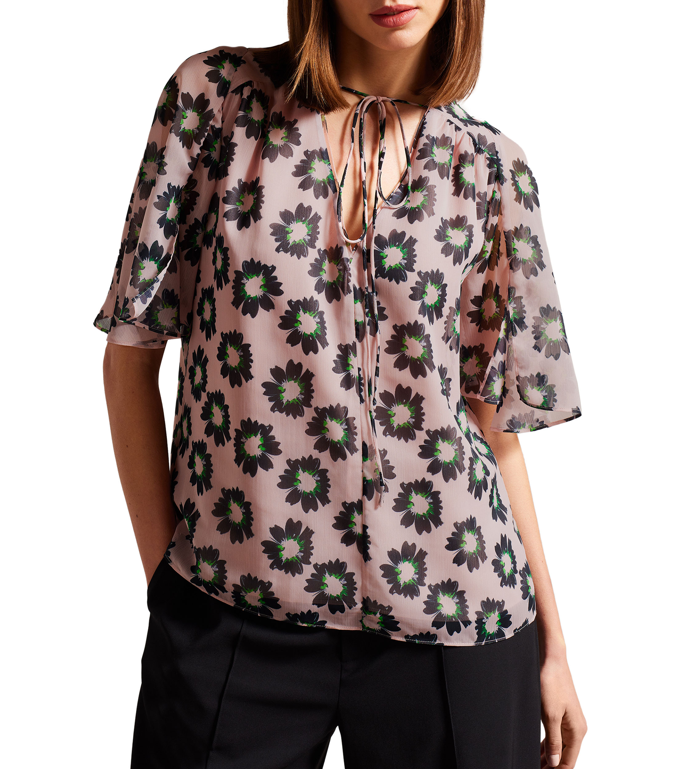 Ted Baker: Blusa de cuello V y manga corta Harlynn Mujer | El Palacio ...