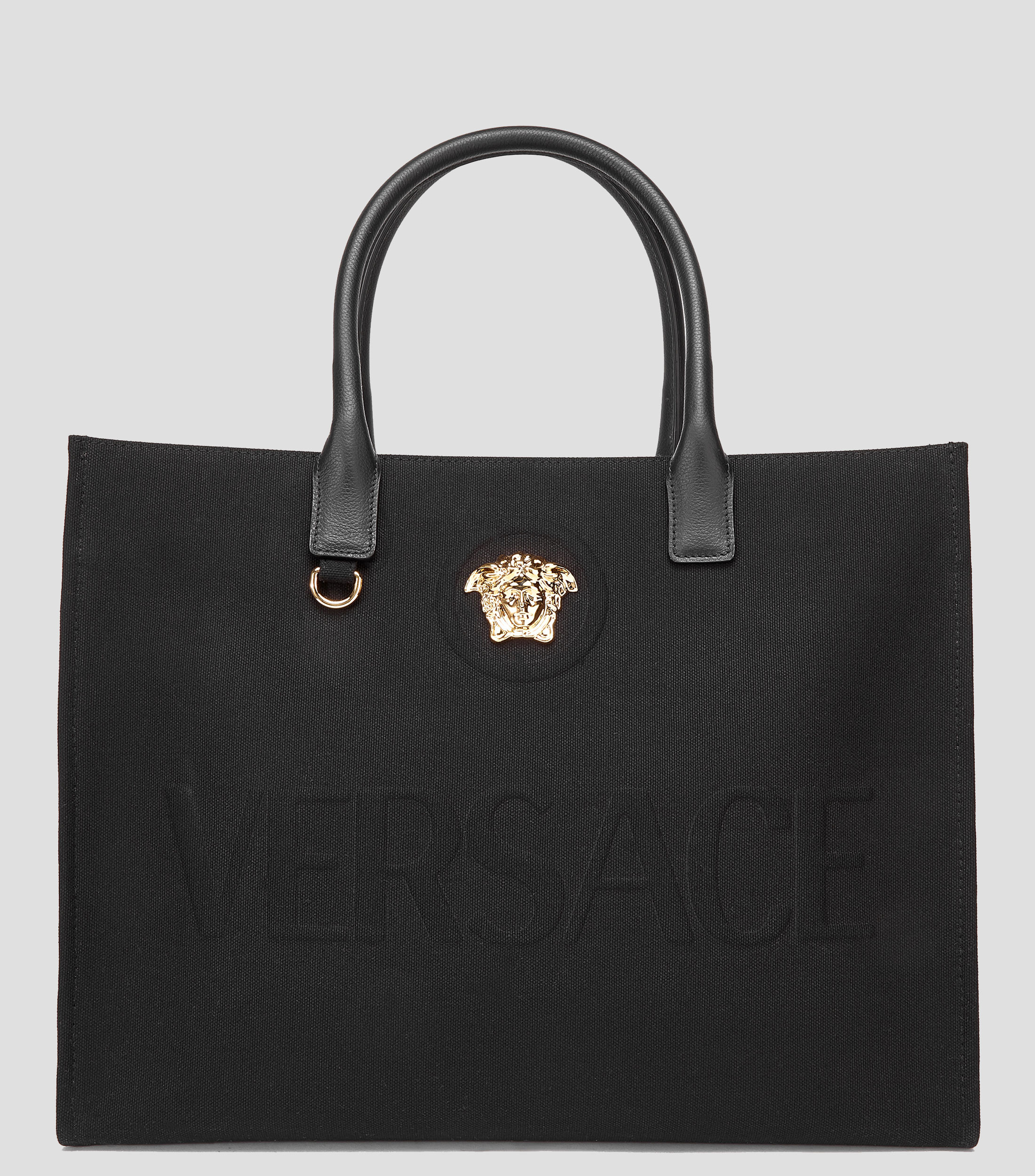 Versace: Bolso tote negro La Medusa con monogram Mujer | El Palacio de ...