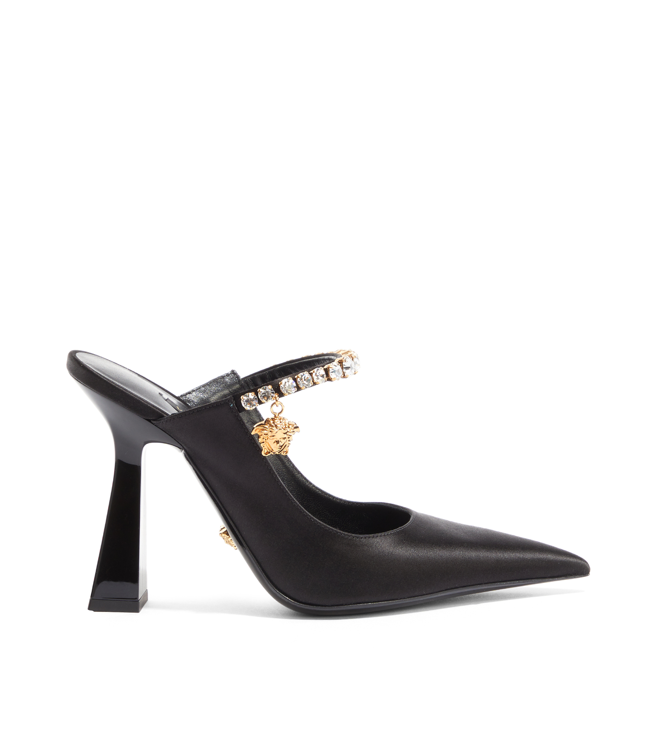 Versace Zapatillas con tacón alto y pedrería - El Palacio de Hierro