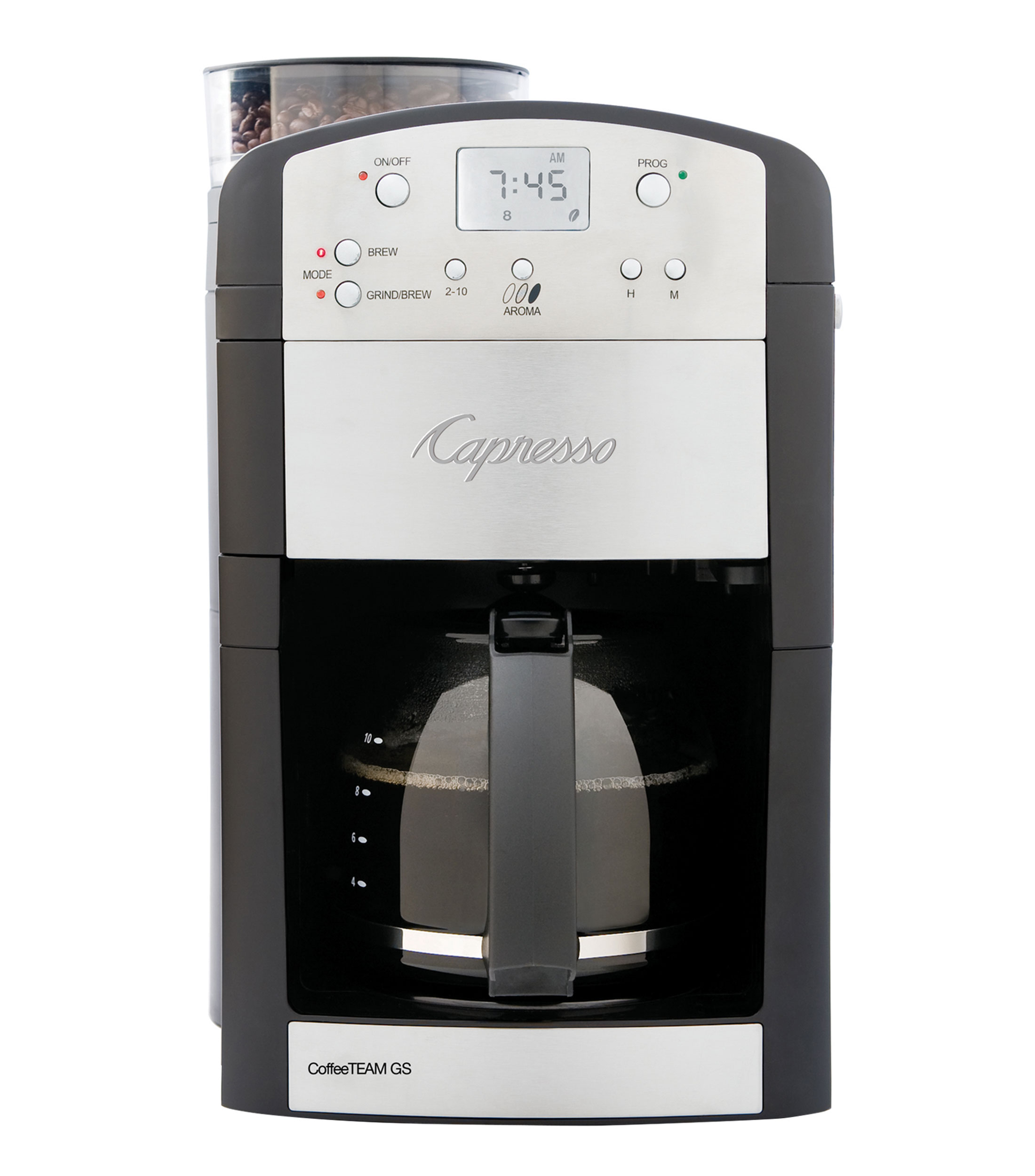 Capresso: Cafetera Automática CoffeeTEAM GS, 10 Tazas, Acero inoxidable ...