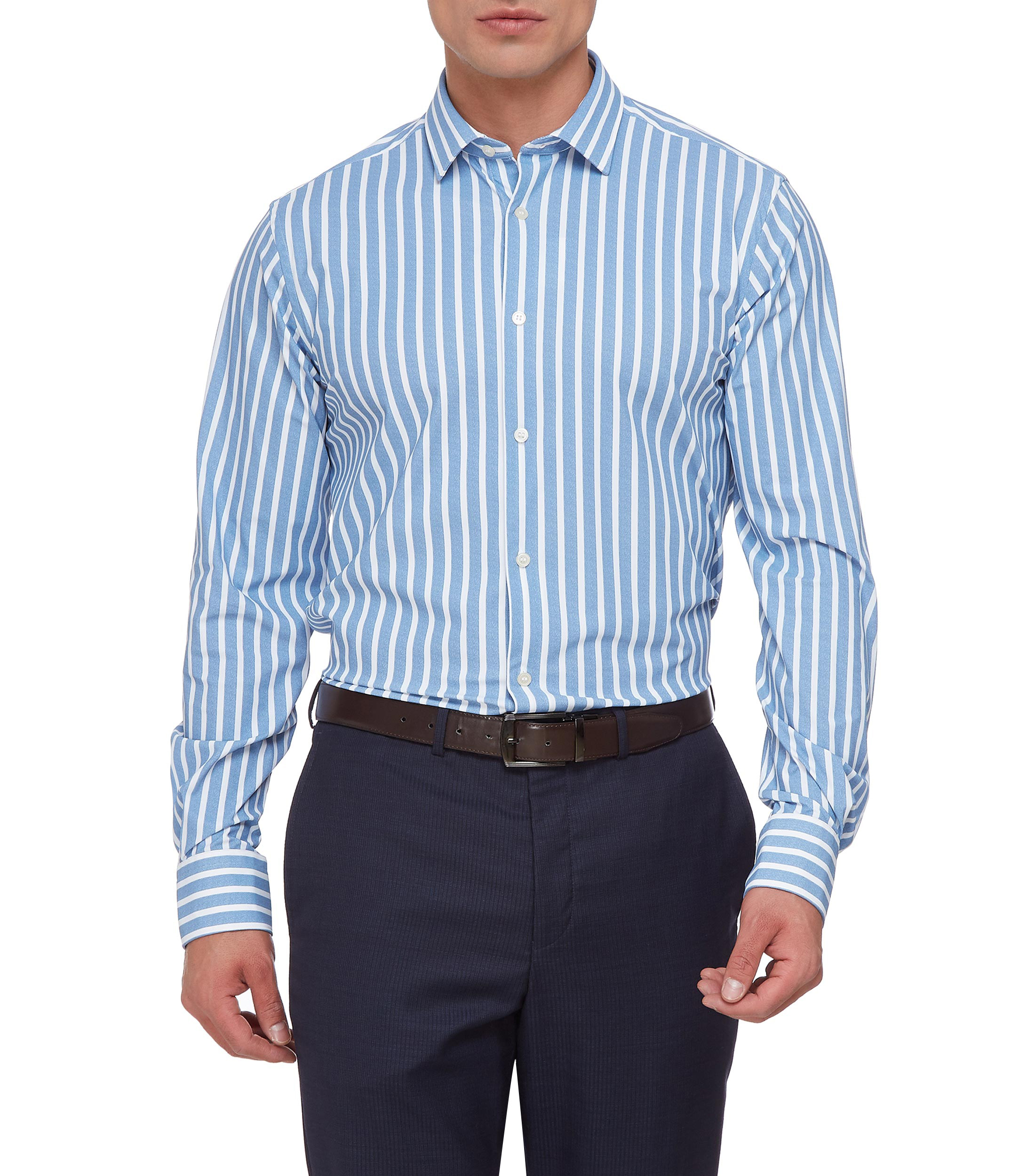 Boggi: Camisa azul con rayas manga larga Hombre | El Palacio de Hierro