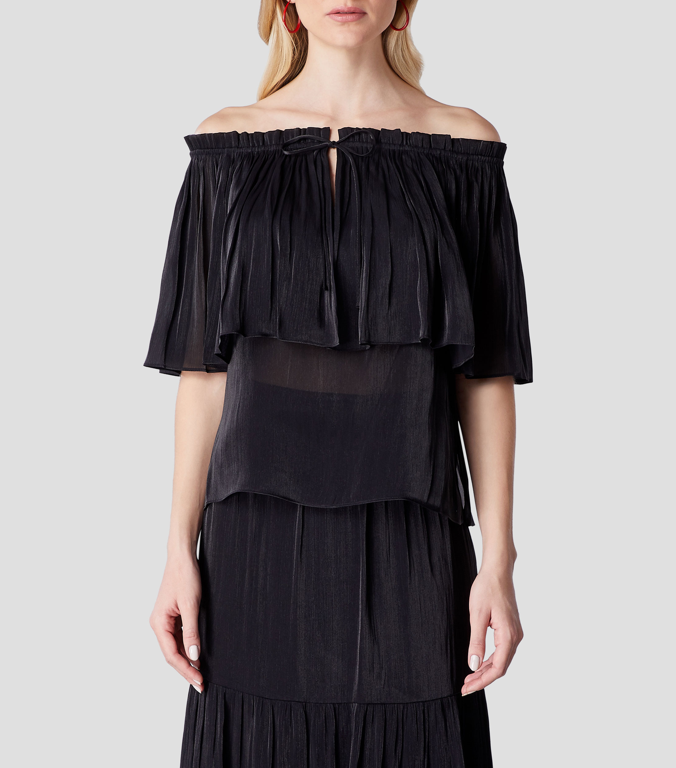Kobi Halperin: Blusa Bardot lisa sin mangas Mujer | El Palacio de Hierro