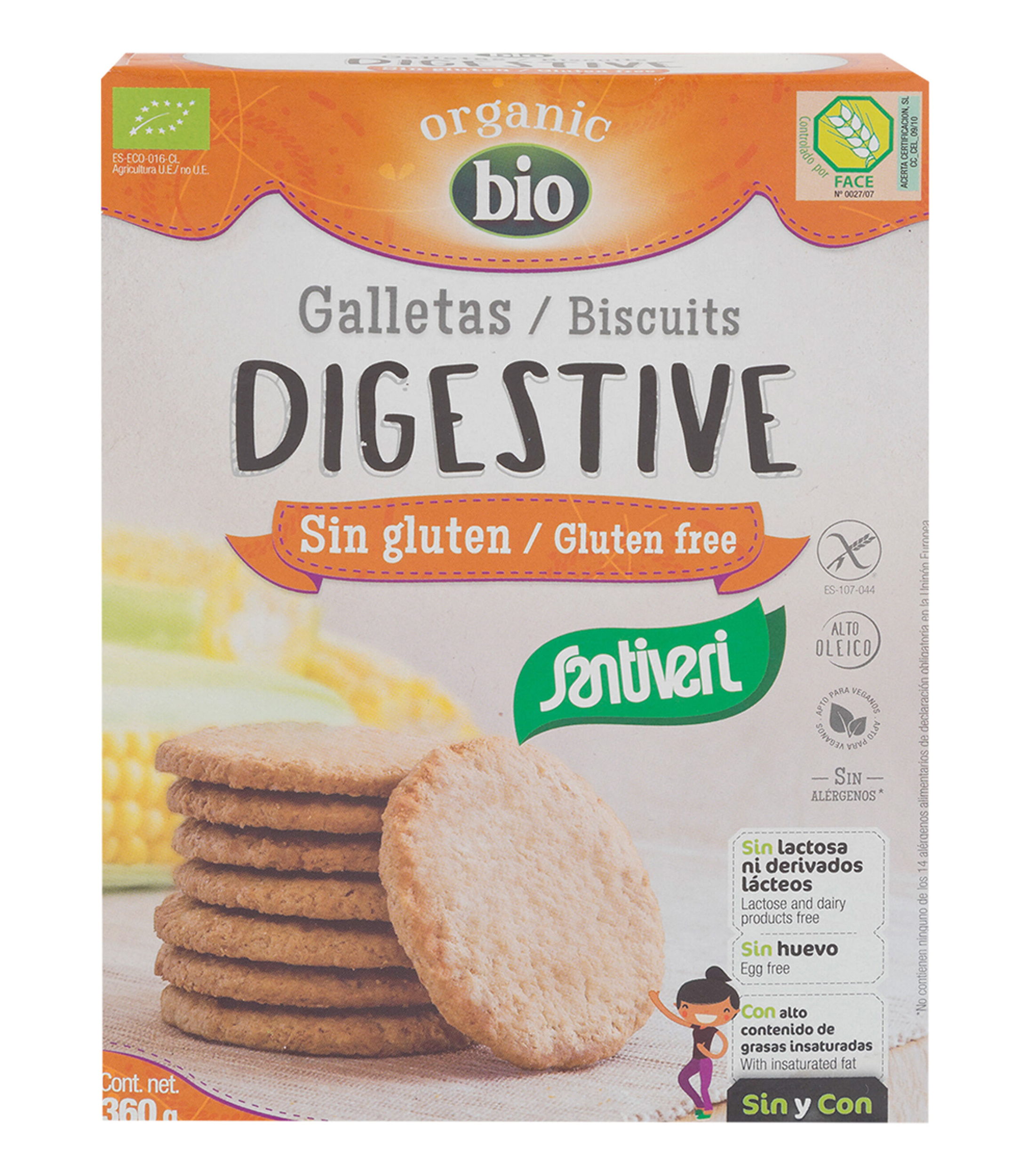 Santiveri Galletas BIO Digestive Sin Gluten, 360 g - El Palacio de Hierro
