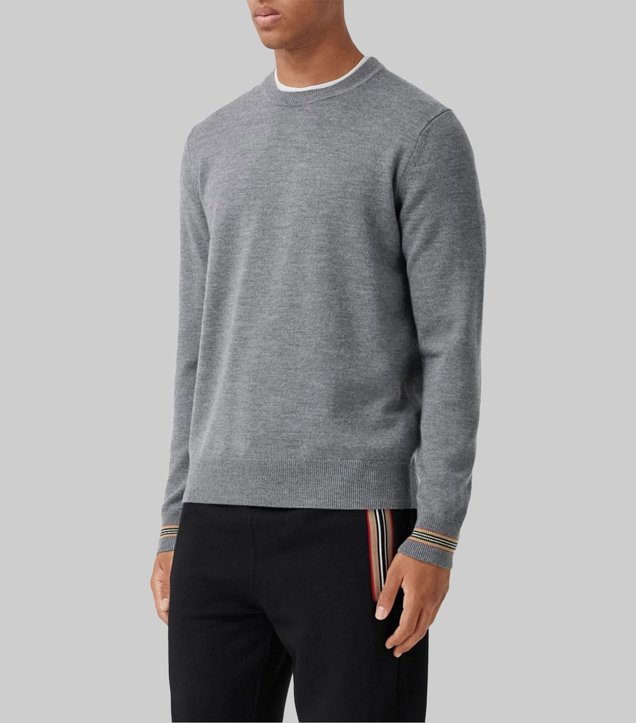 Burberry: Suéter cuello redondo jaspeado Hombre | El Palacio de Hierro