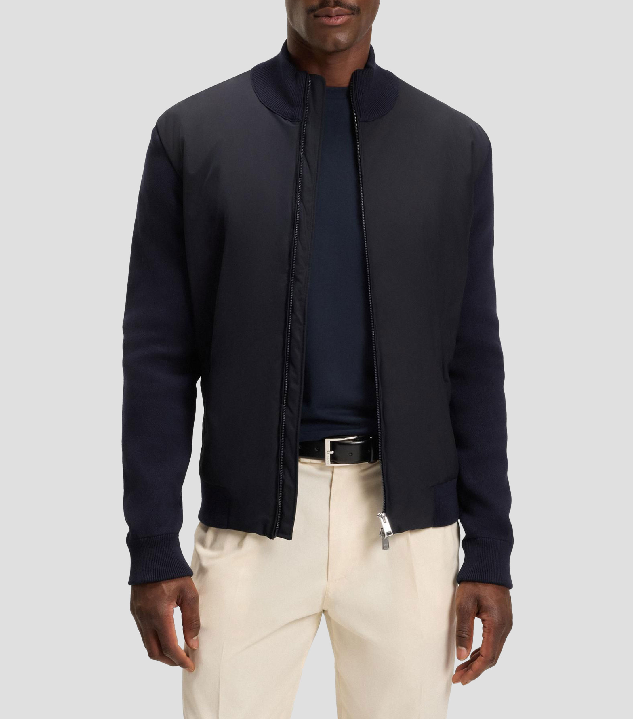 Hugo Boss Chamarra híbrida regular fit con monograma Double B Hombre ...