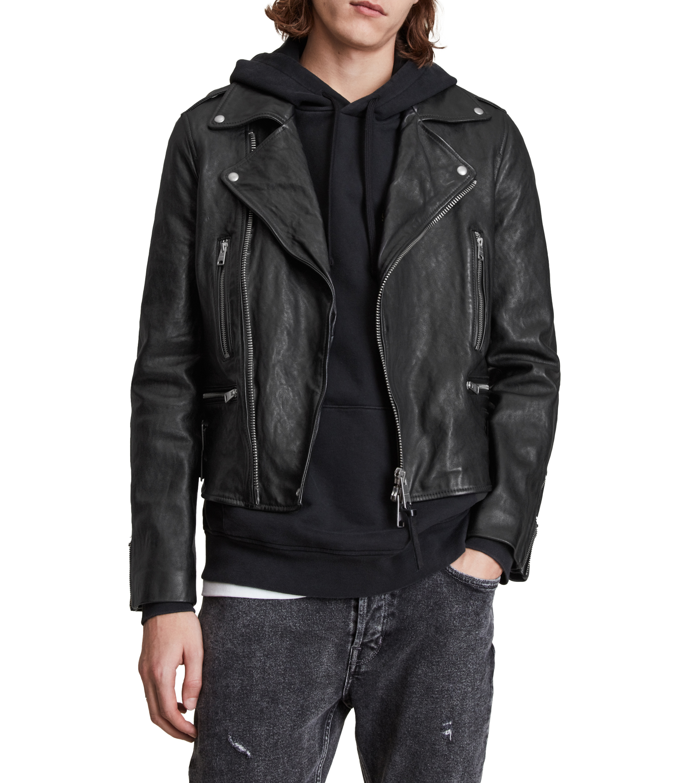 AllSaints Chamarra Biker de piel Hombre - El Palacio de Hierro