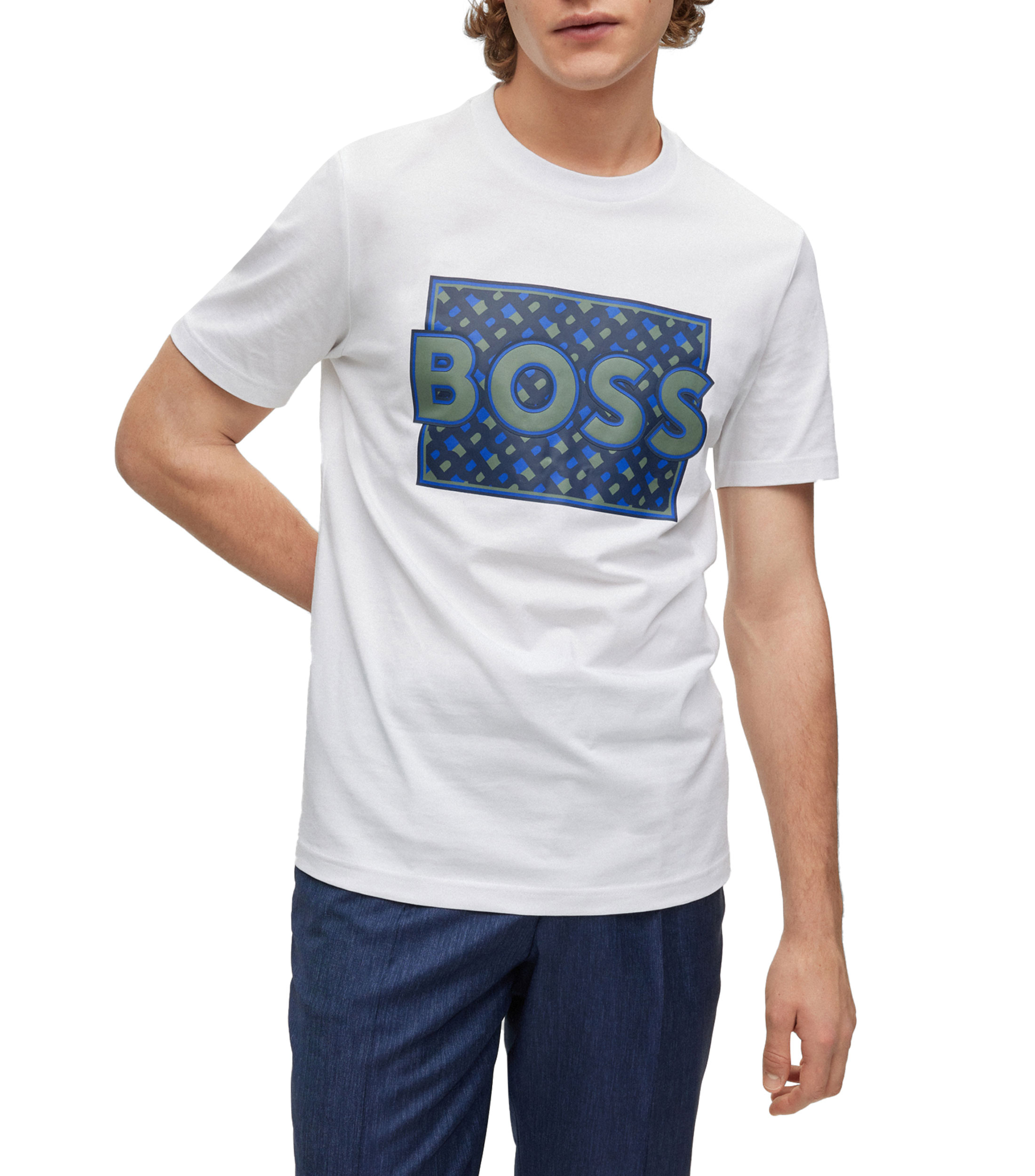 Boss Playera regular fit en punto de algodón con estampados mixtos - El ...