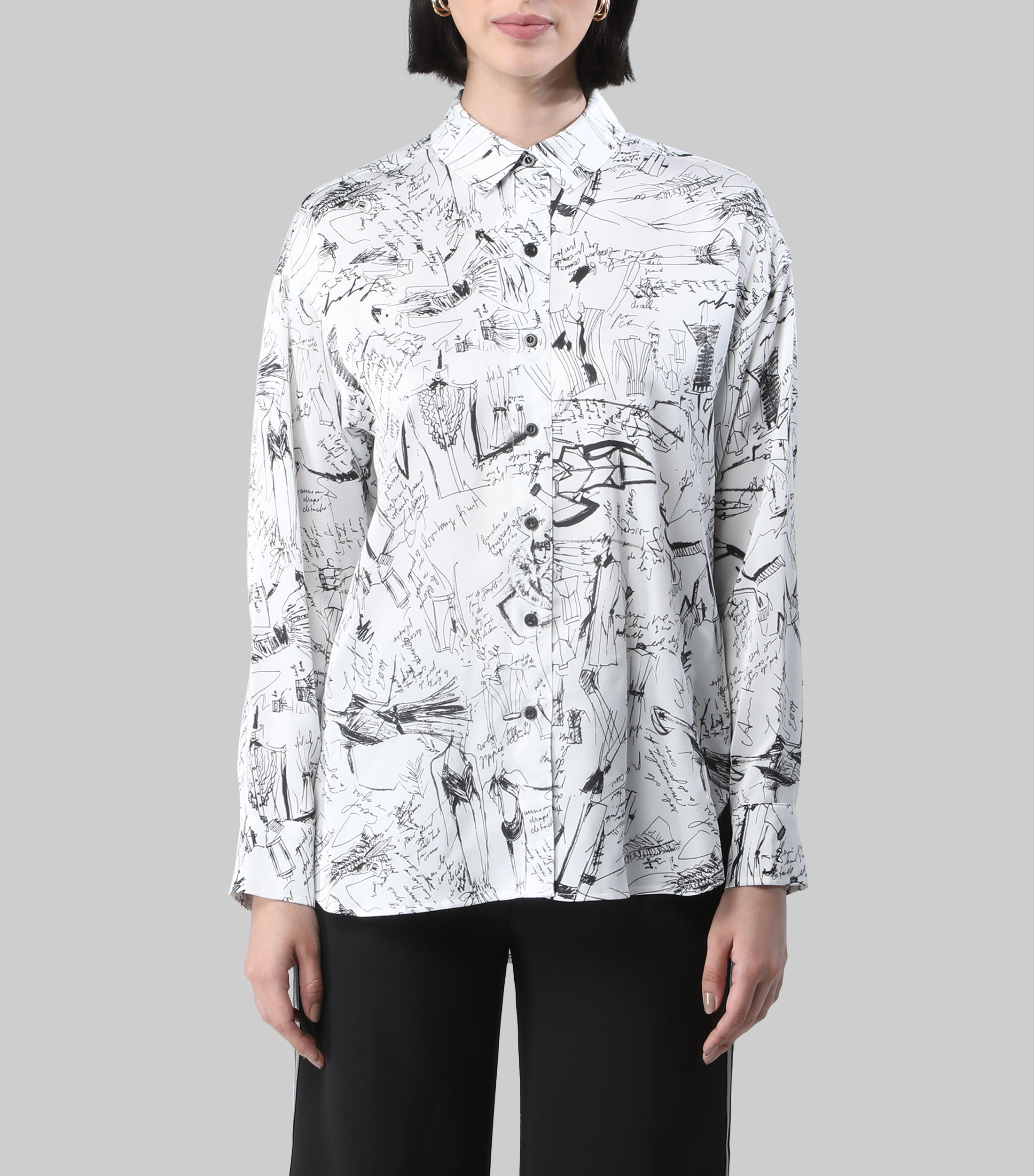 Karl Lagerfeld: Camisa con estampado manga larga Mujer | El Palacio de ...