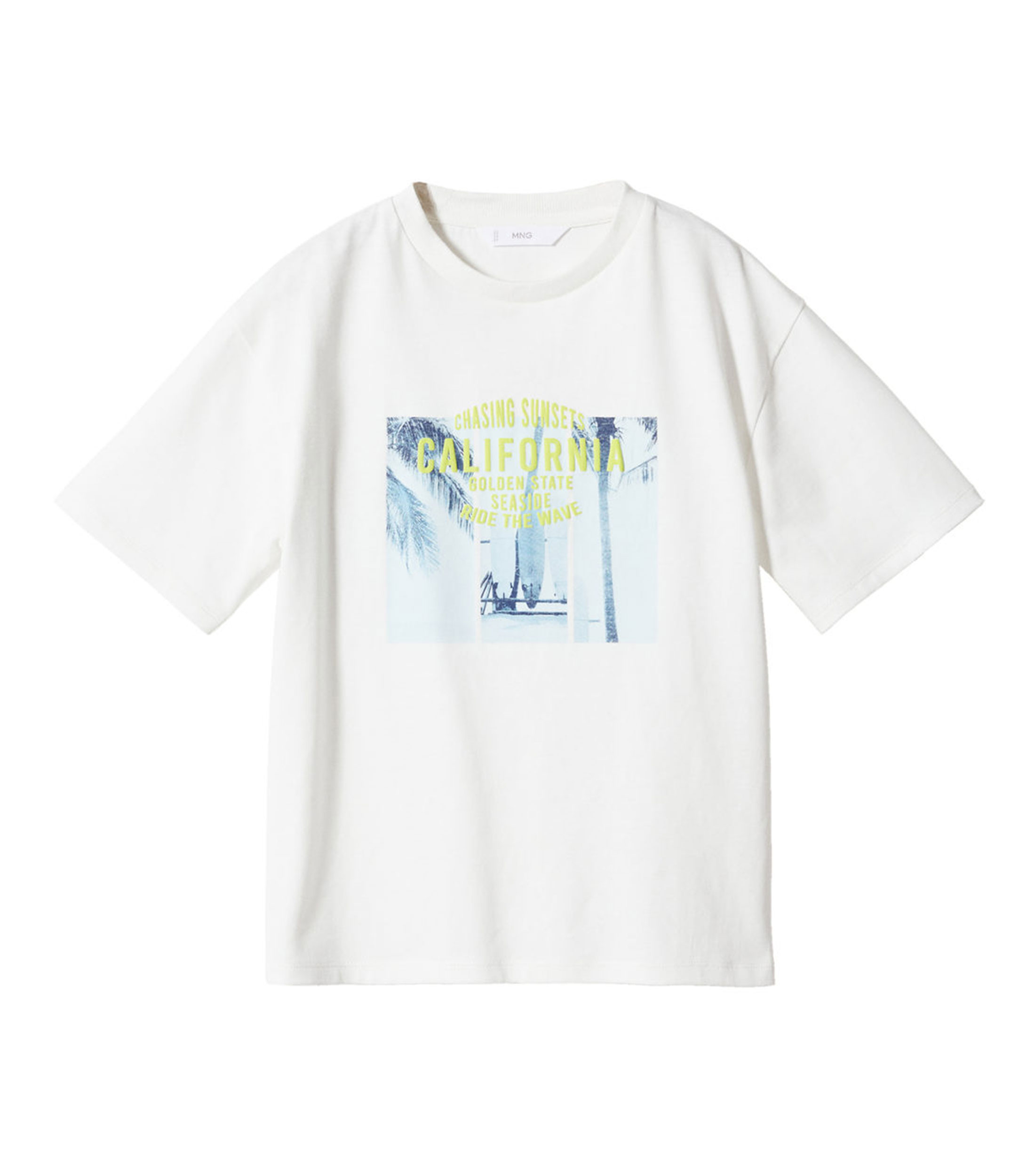 Playera Mango de corte recto en tejido de punto, cuello redondo, manga ...